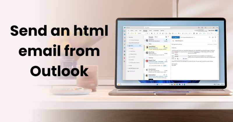Send an html email from Outlook Live and Outlook 365